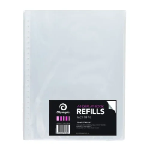 A4 Display Book Refills – Pack of 10 Clear Sleeves | Black Cat Printing ...
