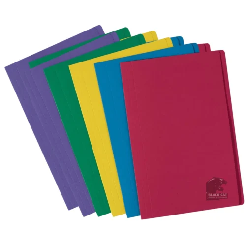 Manilla Foolscap Folders Assorted Colours 10pk | Black Cat Printing ...