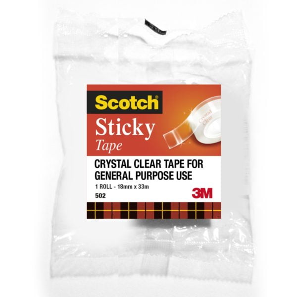 Scotch Crystal Clear Sticky Tape 18mm x 33m | Black Cat Printing ...