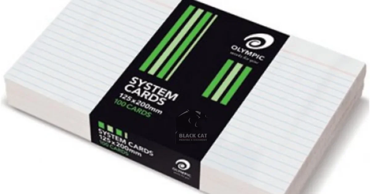 Olympic 53935 System Cards (125×200mm, 6mm Ruled, 100 Pack) | Black Cat ...
