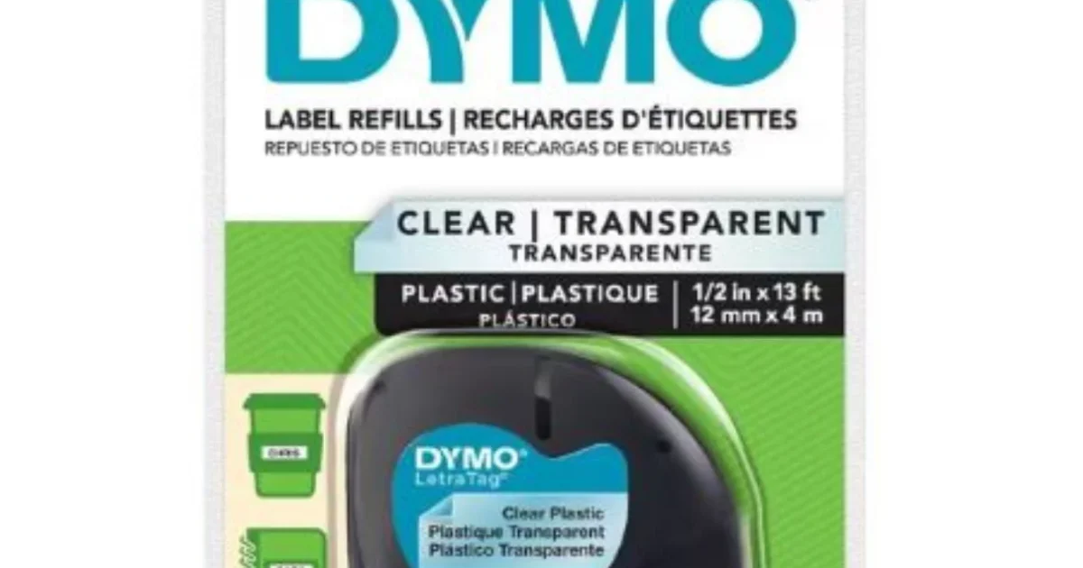 Dymo LetraTag Clear Tape | 12mm Plastic Labels | Black Cat Printing ...