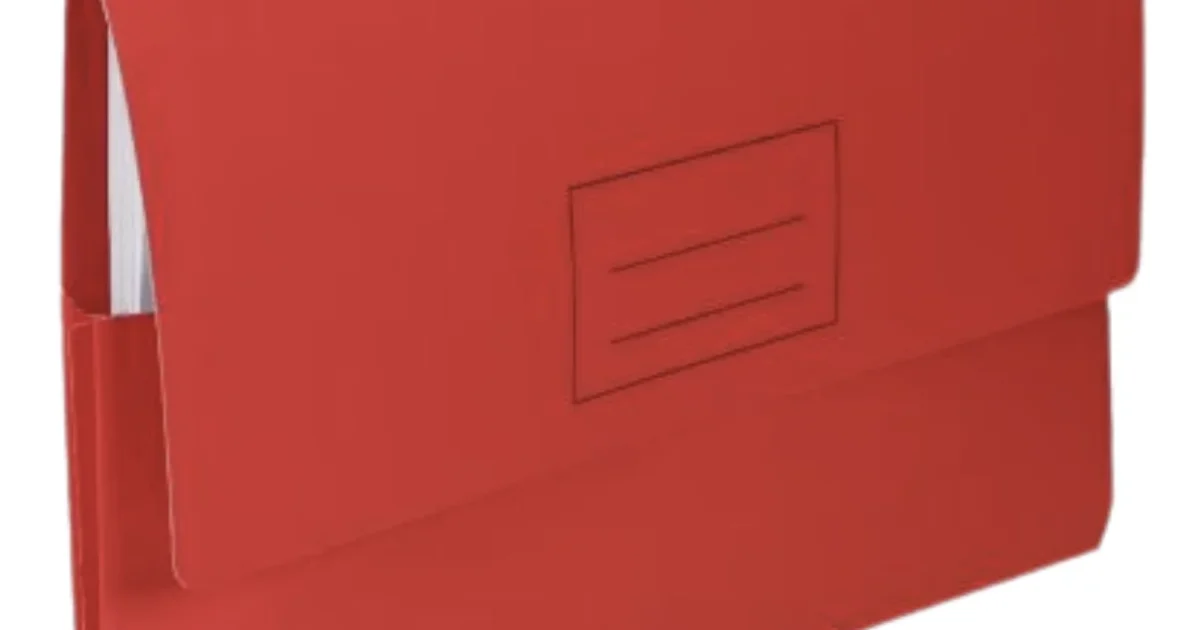 Avery Red Foolscap Document Wallet with Long Flap – Cardboard | Black ...