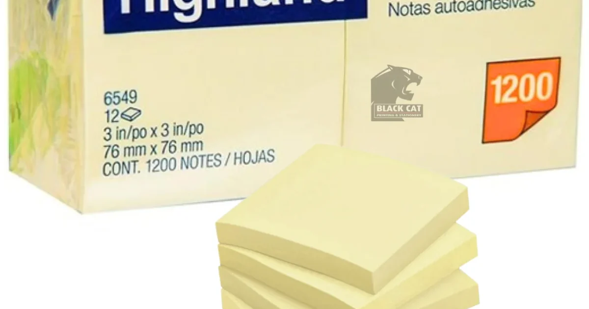 Highland Self‑Stick Notes 76×76 mm – 12 Pads | Black Cat Printing ...