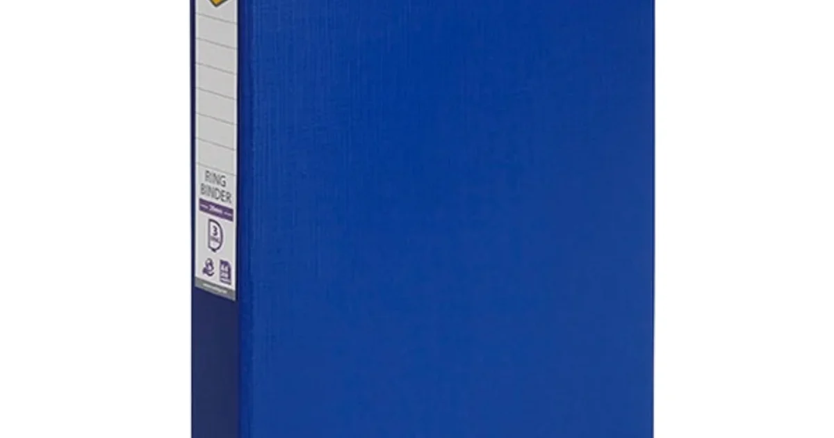 Marbig Blue Linen 3‑Ring Binder – 25 mm | Black Cat Printing & Stationery