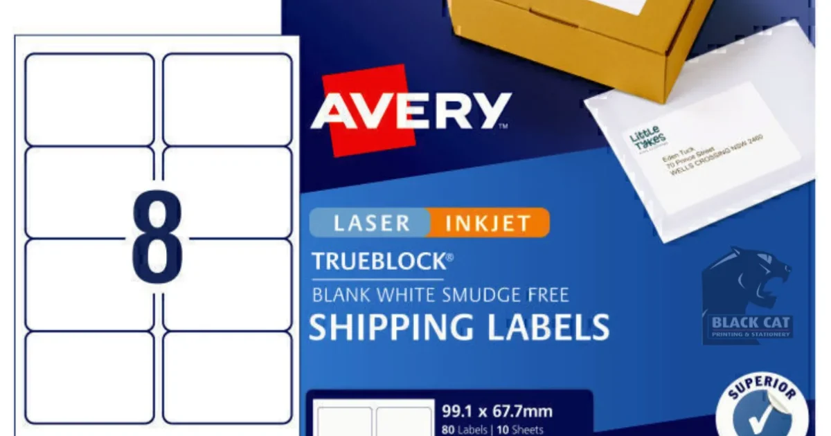 Avery 99.1 × 67.7 mm Shipping Labels – Pack of 80 | Black Cat Printing ...