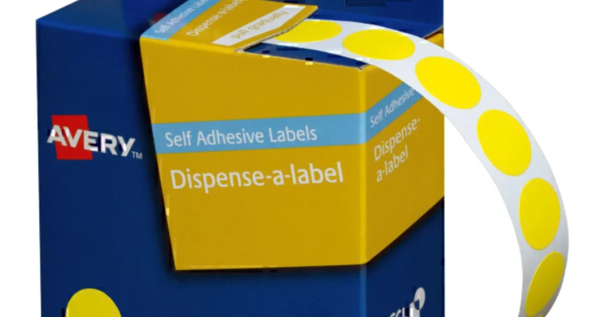 Avery 14 mm Yellow Dot Labels – Pack of 1,050 | Black Cat Printing ...