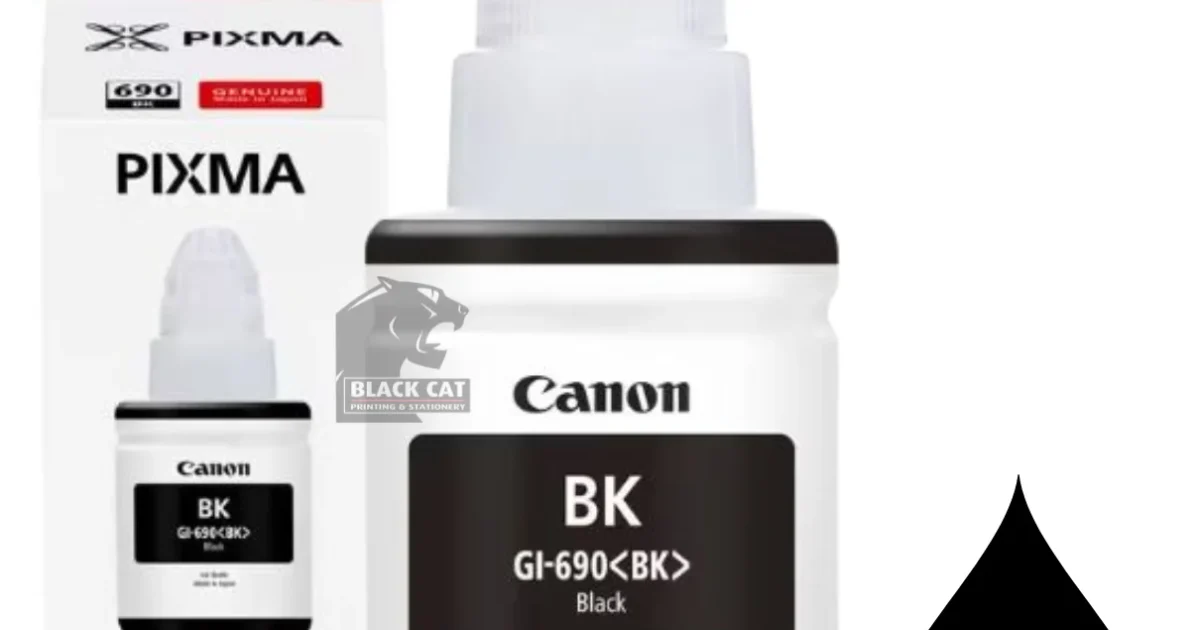 Canon 690 Black Ink Bottle (GI-690BK) | Blackwood | Black Cat Printing ...