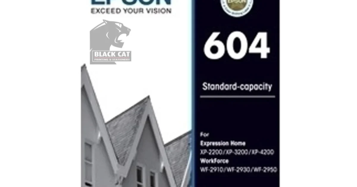 Genuine Epson 604 Black Ink Cartridge | Blackwood | Black Cat Printing ...