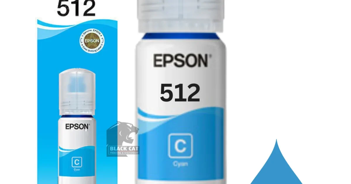 Epson 512 Cyan Ink Bottle | EcoTank Printing Ink | Black Cat Printing ...