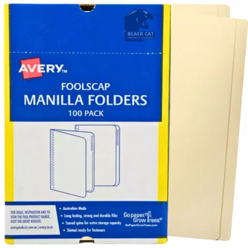 Avery 81502 Foolscap Buff Manilla Folders 100pk | Black Cat Printing ...