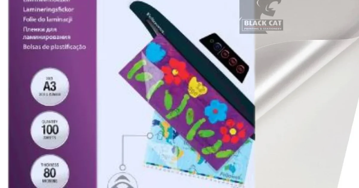 Fellowes A3 80 Micron Gloss Laminating Pouches – Pack of 100 | Black ...