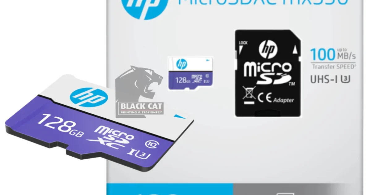 HP 128GB microSDXC Card MX330 (With SD Adaptor) | Black Cat Printing ...
