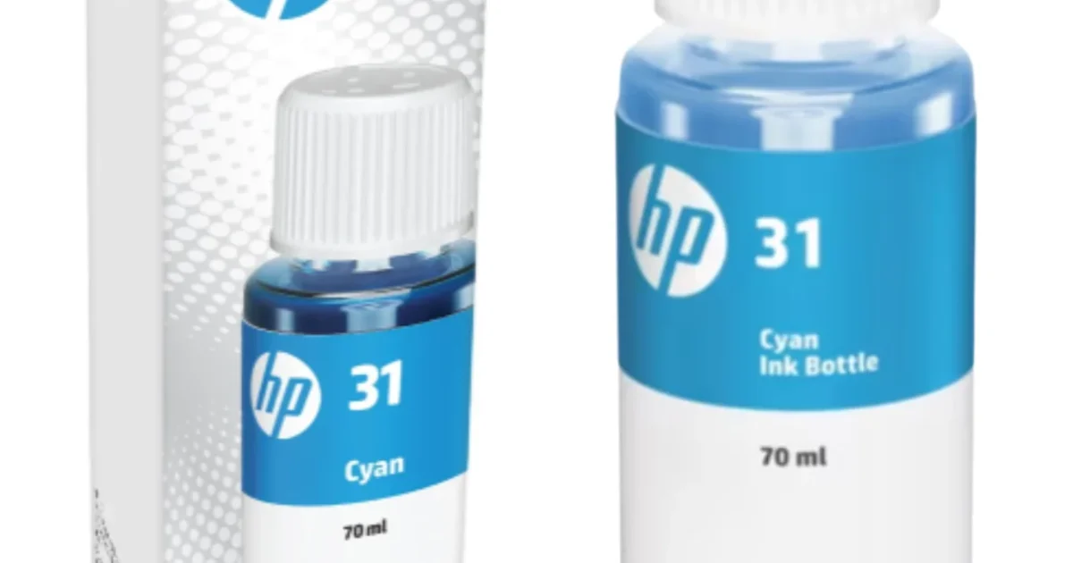 HP 31 Cyan Ink Bottle (1VU26AA) | Blackwood | Black Cat Printing ...
