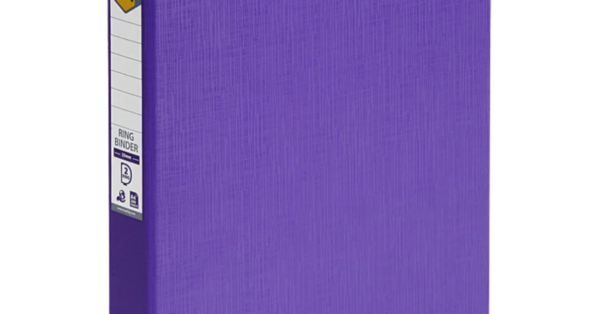Marbig Binder A4 (Purple) | 2 D-Ring, Linen Finish Binder | Black Cat ...