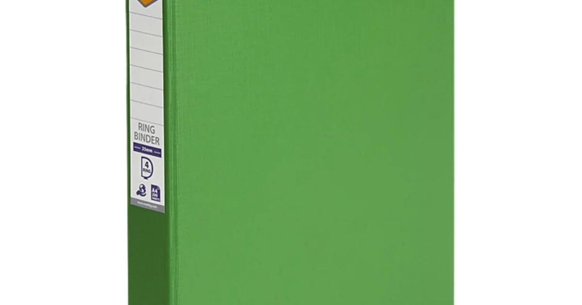 Marbig Binder A4 (Green) | 4 D-Ring, Linen Finish Binder | Black Cat ...