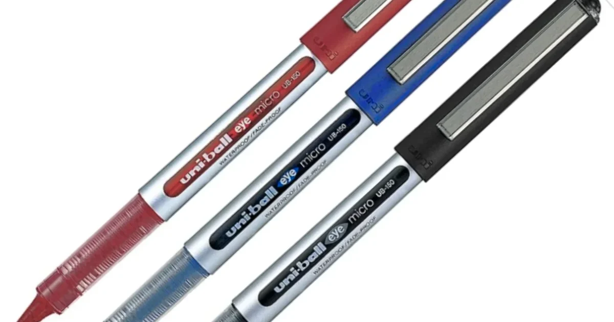 Uni-Ball Eye Micro 0.5mm Liquid Ink Pens – Black, Blue & Red | Black ...